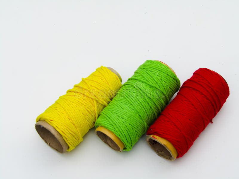 Color Cotton Rope, Macrame Craft Material Stock Image - Image of craft ...