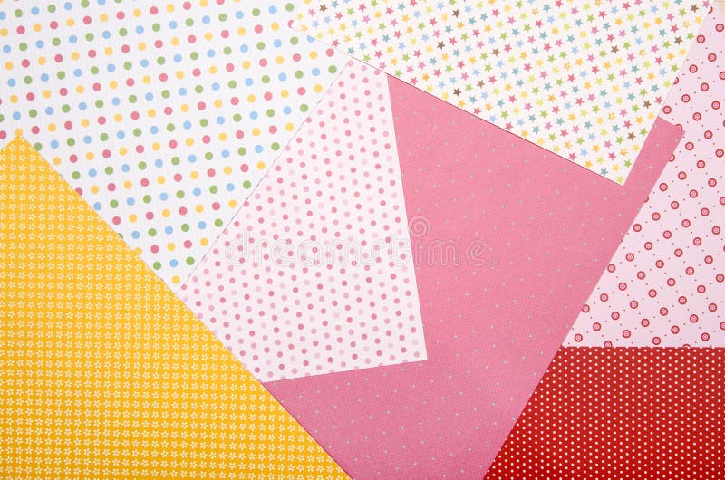 Color Craft Paper With Different Patterns. Stock Photo - Image of ...