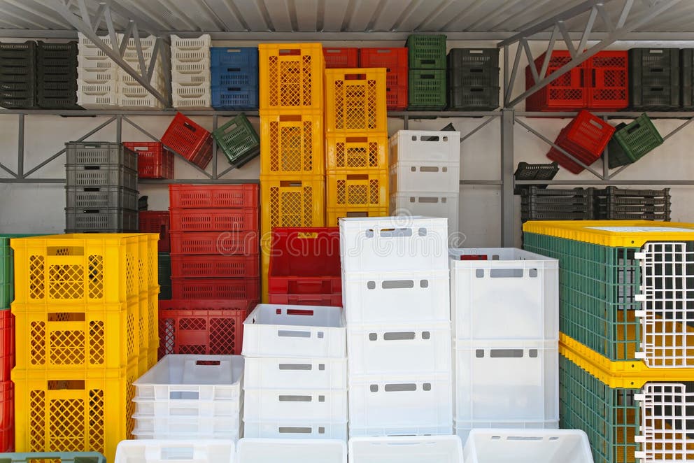 Color crates stock image. Image of warehouse, equipment - 37676237