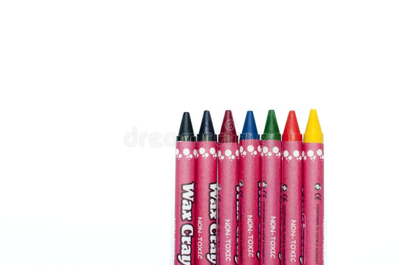 Color Crayons on the White Background Stock Image - Image of elementary ...