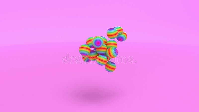 Color Cream Sphere on Pink Back Collider 3d Stock Illustration ...