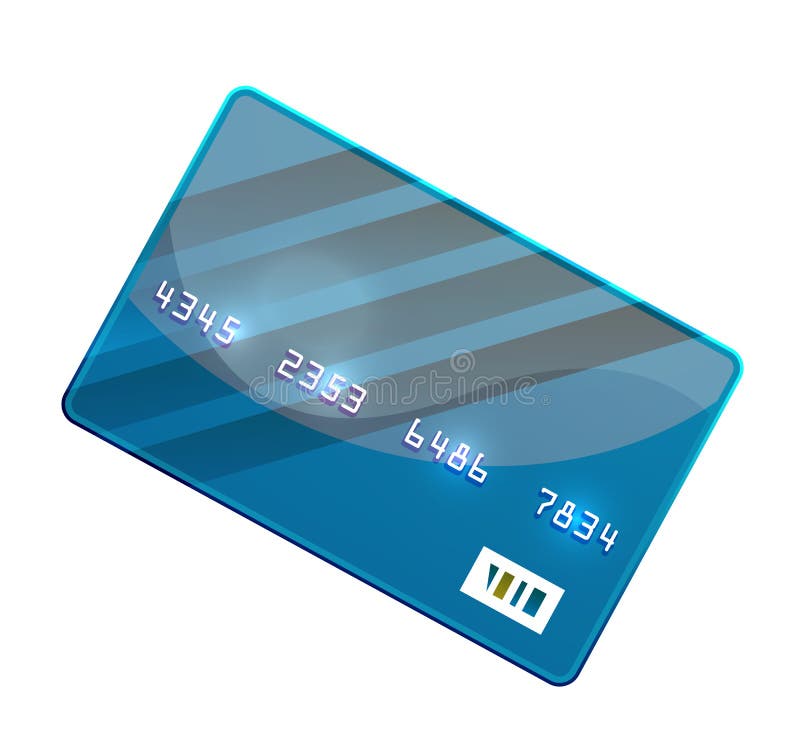 Blue Credit Card stock illustration. Illustration of spending - 977848