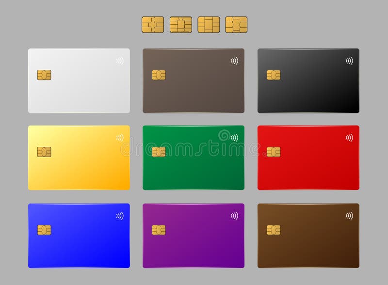 Color Credit Plastic Card with Emv Chip. Contactless Payment Stock ...