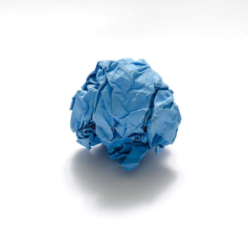 Color Crumpled Paper Ball on a White Stock Image - Image of single ...
