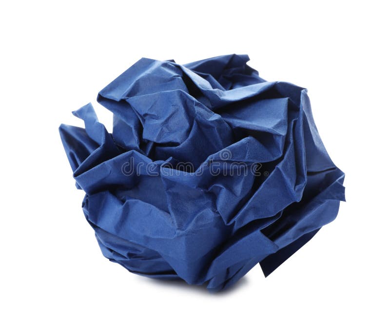 Color Crumpled Sheet of Paper Isolated Stock Image - Image of ball ...