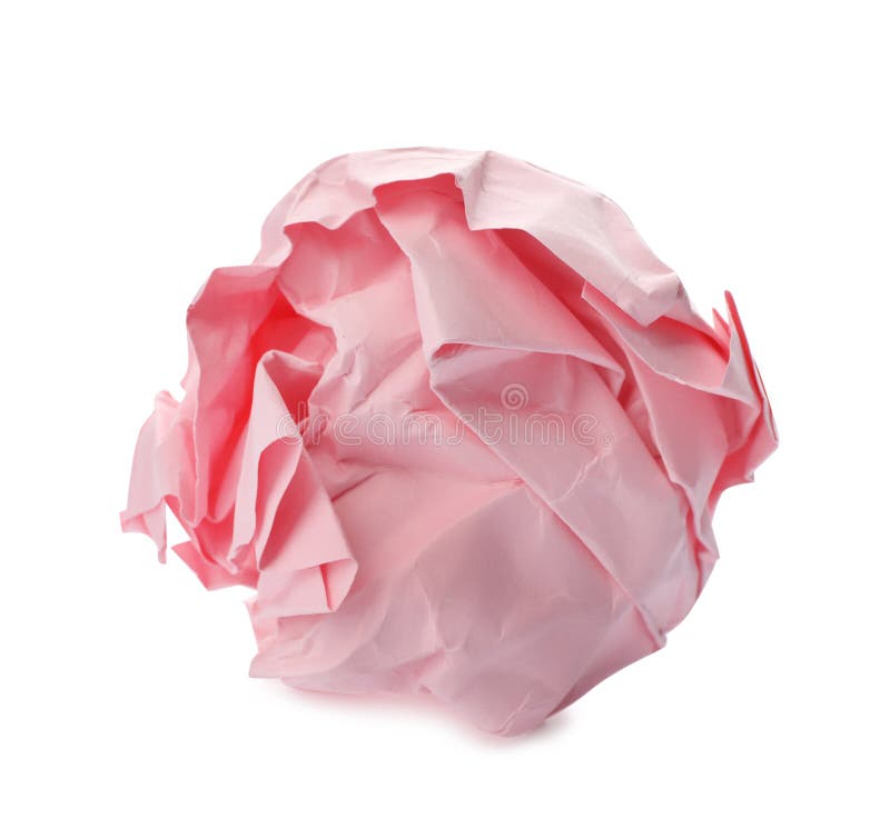 Color Crumpled Sheet of Paper on White Stock Image - Image of crinkled ...