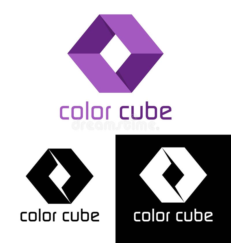 Color cube logo template stock vector. Illustration of badge - 49703936