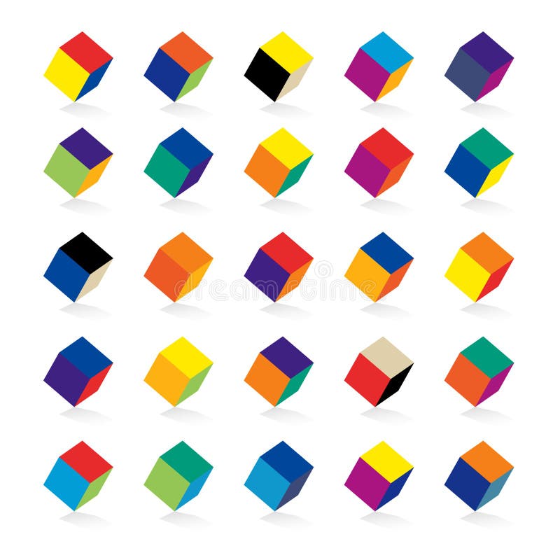 Color cubes stock vector. Illustration of background, plan - 7632170