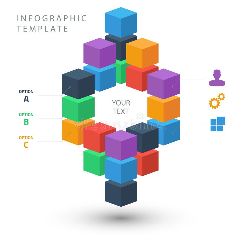 Color Cubes Info Graphic Template for Presentation Stock Illustration ...