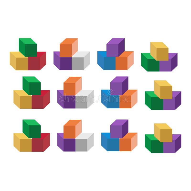 Color Cubes. Vector Illustration Stock Vector - Illustration of ...