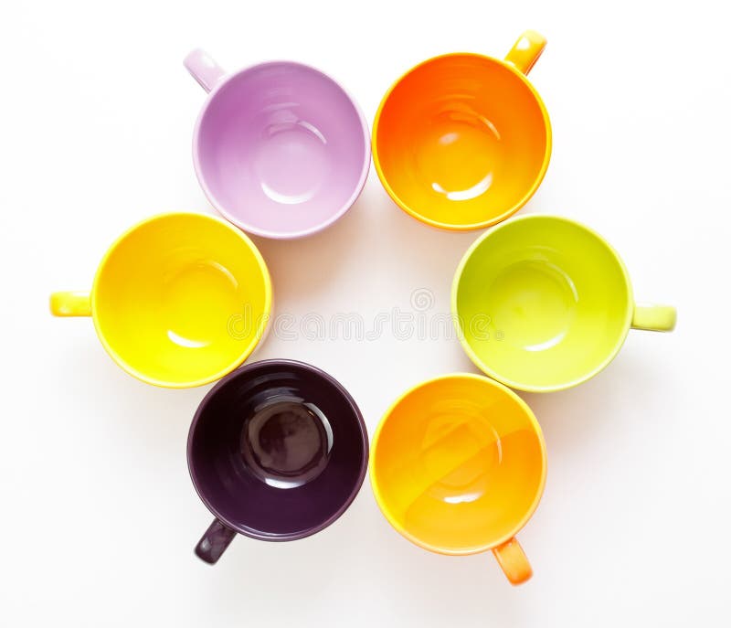 Color cups stock image. Image of cafe, group, coffee - 26804241