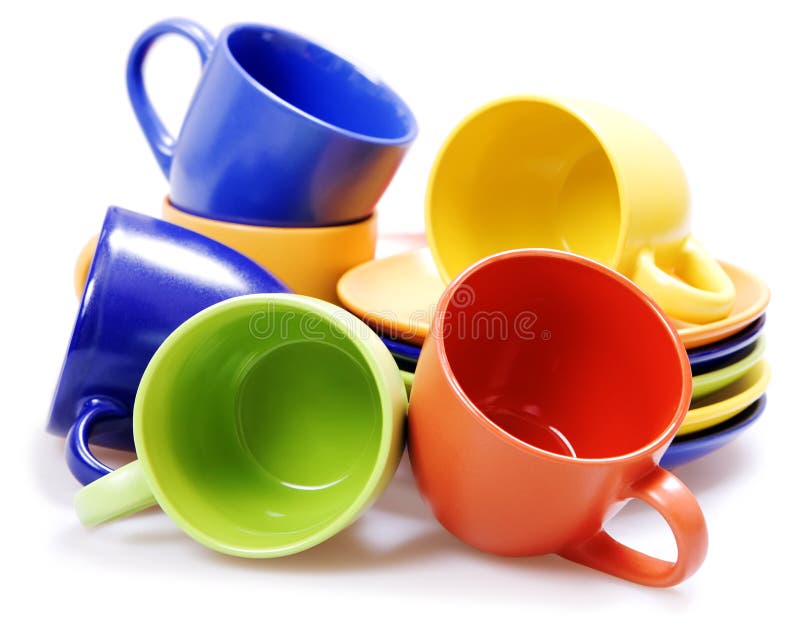 Color cups stock photo. Image of coffee, empty, closeup - 7884740