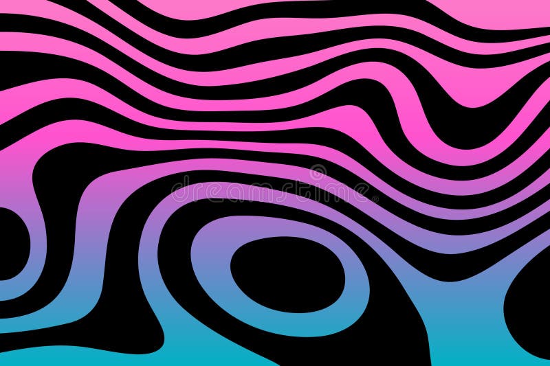 Color Curved Line Stripe Moving Wave on Black Background. Eps 10 Stock ...