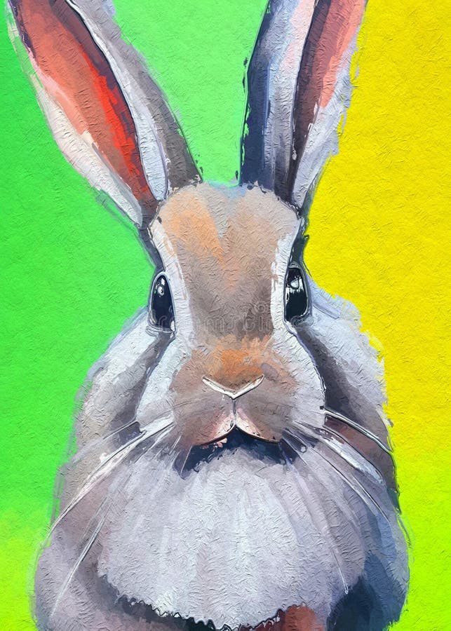 Color of cute rabbit stock illustration. Illustration of cover - 268674630