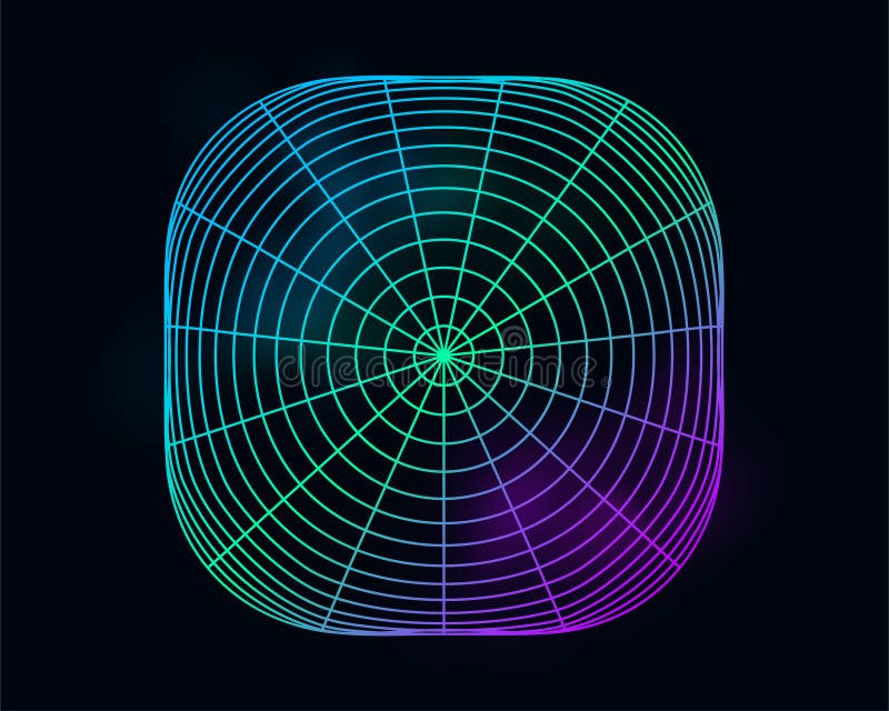 Cyber Distorted Shape, Retro Punk Design Element. Wireframe Wave ...