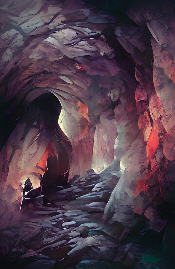 Dark Cave Background with Dark Stones. Illustration, Ai Generated Stock ...
