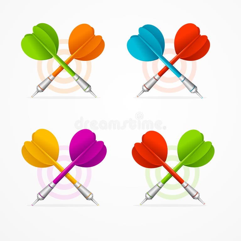 Color Darts Set. Vector stock vector. Illustration of play - 74779088