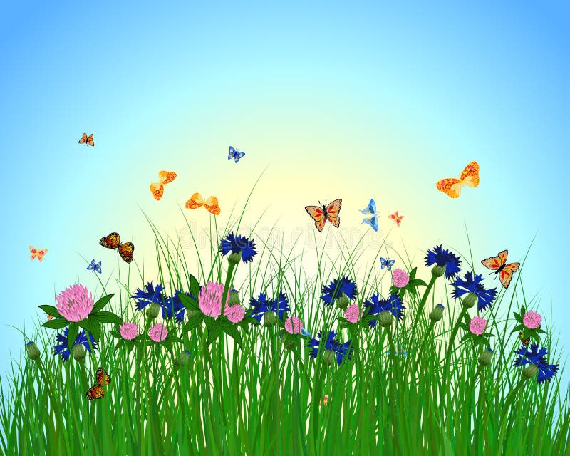 Sistema Del Fondo Del Color Del Prado Ilustración del Vector ...