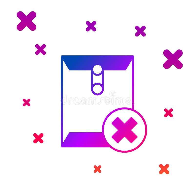 Color Delete Envelope Icon Isolated on White Background. Delete or ...