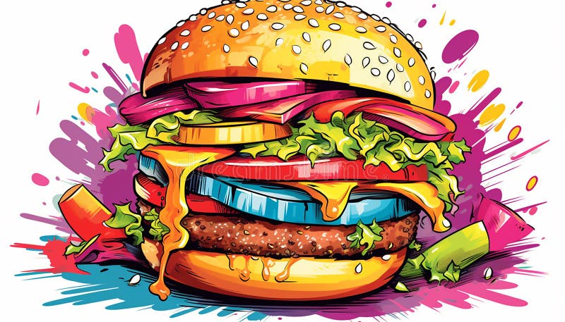 Color the Delicious Layers of a Burger Using Bright and Vibrant Crayons ...