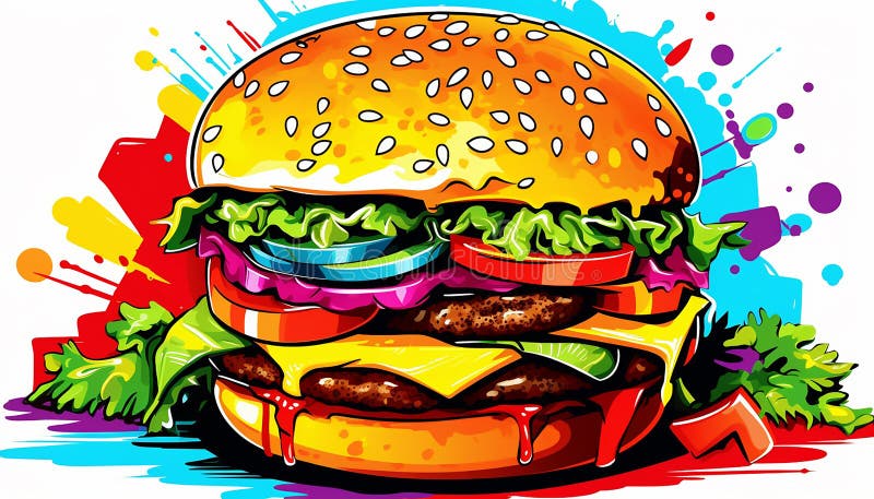 Color the Delicious Layers of a Burger Using Bright and Vibrant Crayons ...