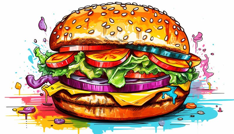 Color the Delicious Layers of a Burger Using Bright and Vibrant Crayons ... Color the Delicious Layers of a Burger Using Bright and Vibrant Crayons ...