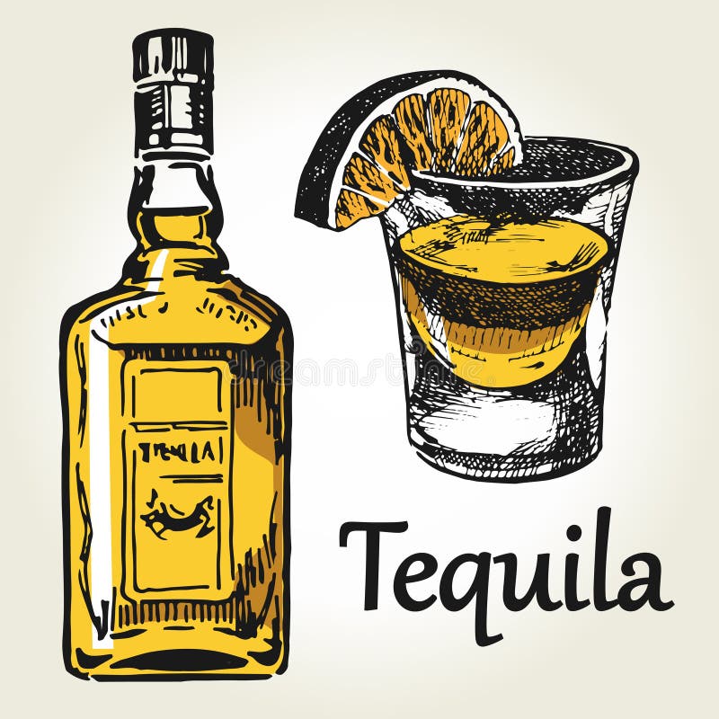 Color Determinado Del Tequila Stock de ilustración - Ilustración de ...
