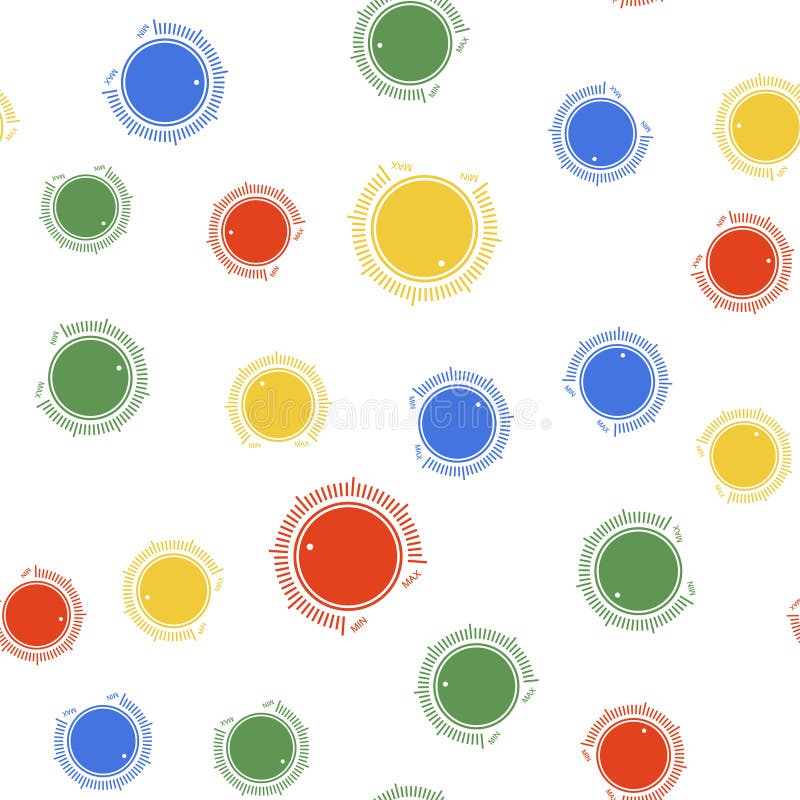 Color Dial Knob Level Technology Settings Icon Isolated Seamless ...