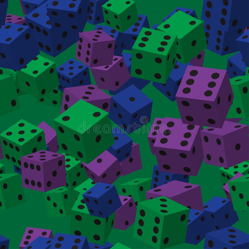 Color Dice Seamless Pattern Stock Vector - Illustration of black ...