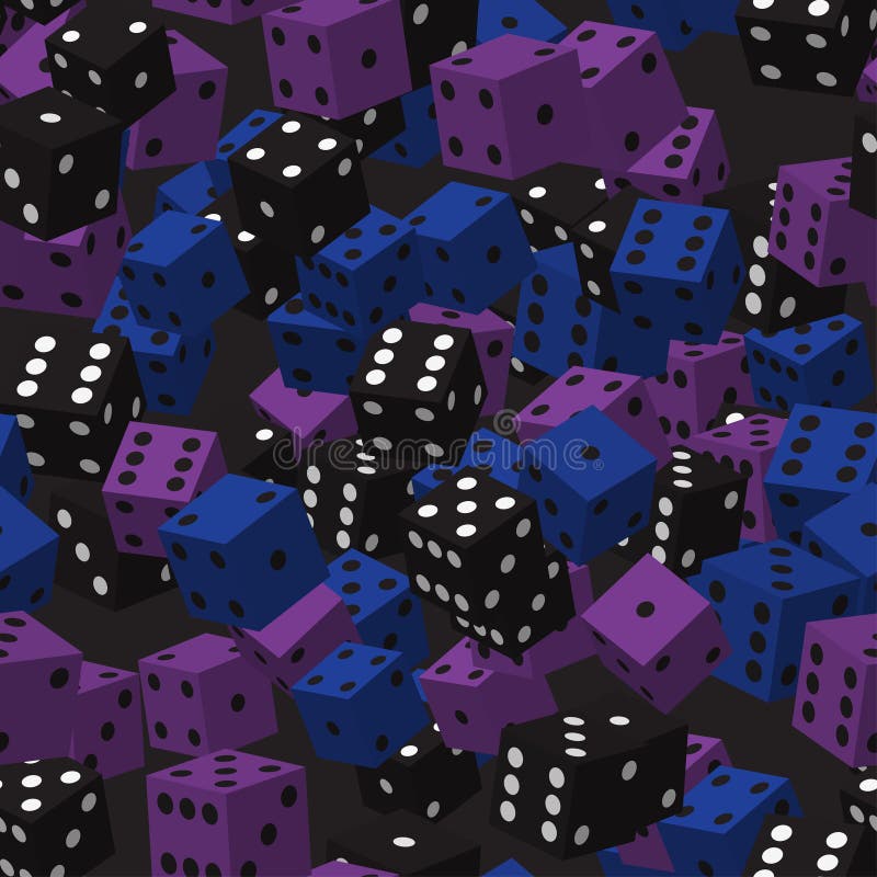 Color Dice Seamless Pattern Stock Vector - Illustration of number ...