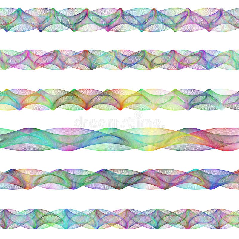 Color Digital Design Page Divider Line Set Stock Vector - Illustration ...