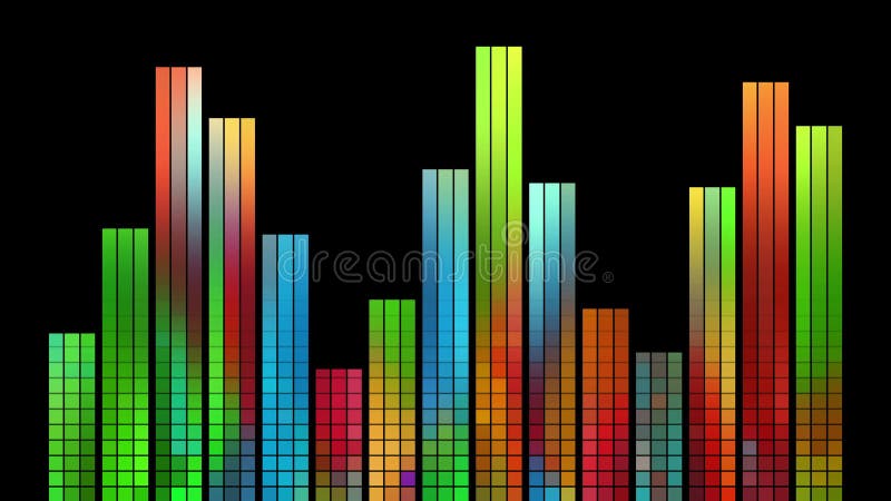 Color Digital Equalizer. the Animation of the Pixel Bars is in Sync ...