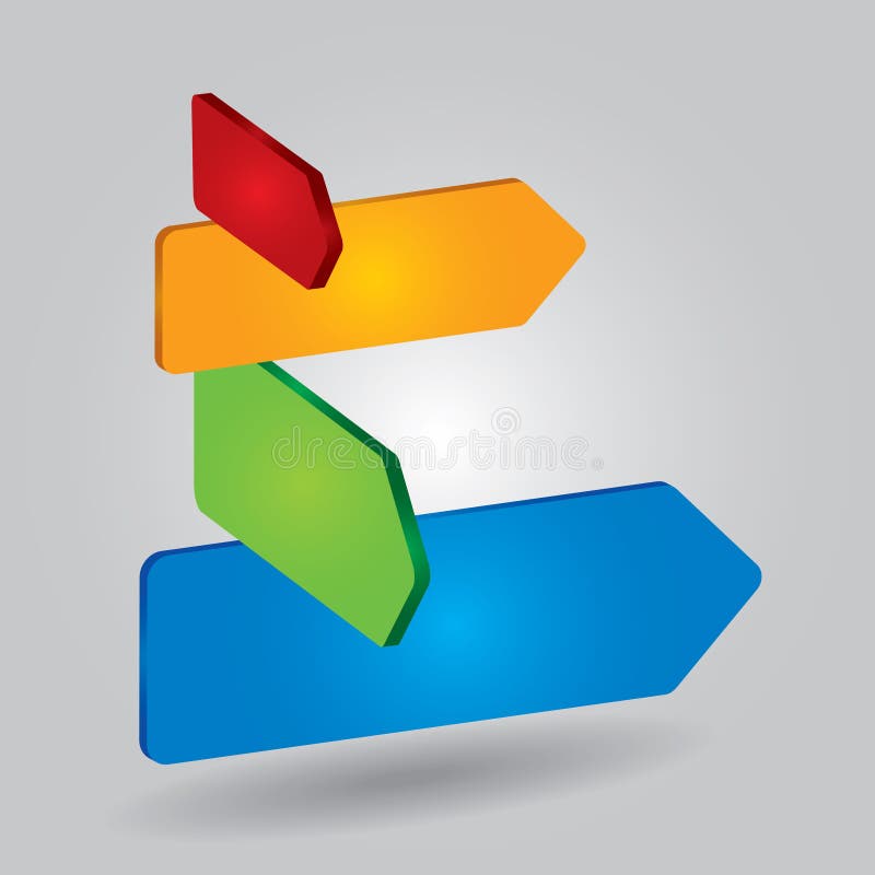 Color directional signs stock vector. Illustration of clean - 26204983