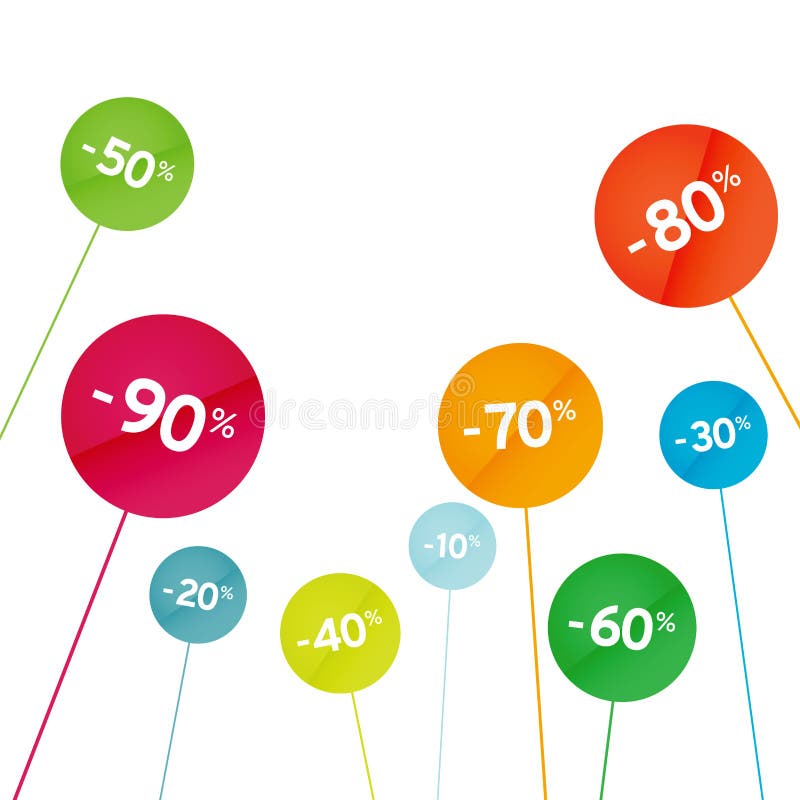 Color Discount Sale Signs on a Stick Stock Illustration - Illustration ...