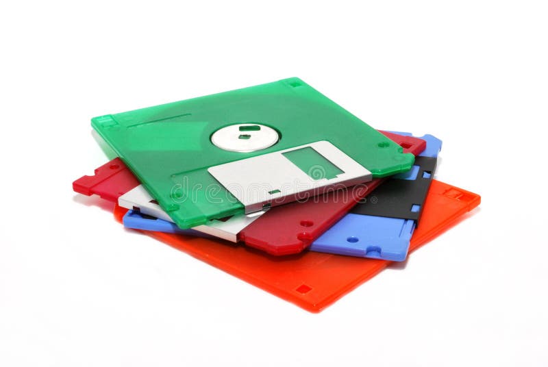 Six color of diskettes. stock image. Image of violet - 17981393