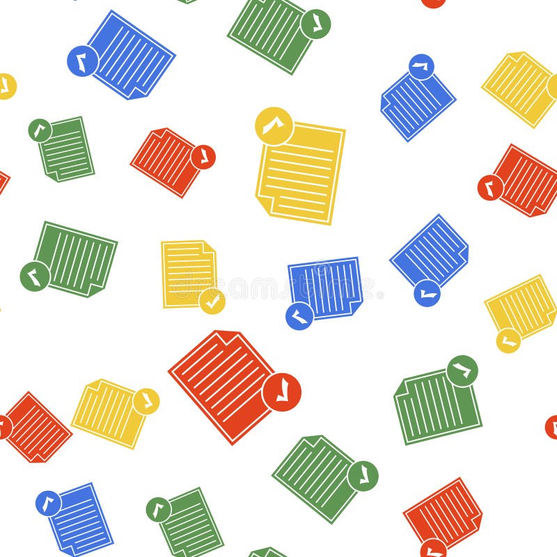 Color Document with Download Sign Icon Isolated on White Background ...