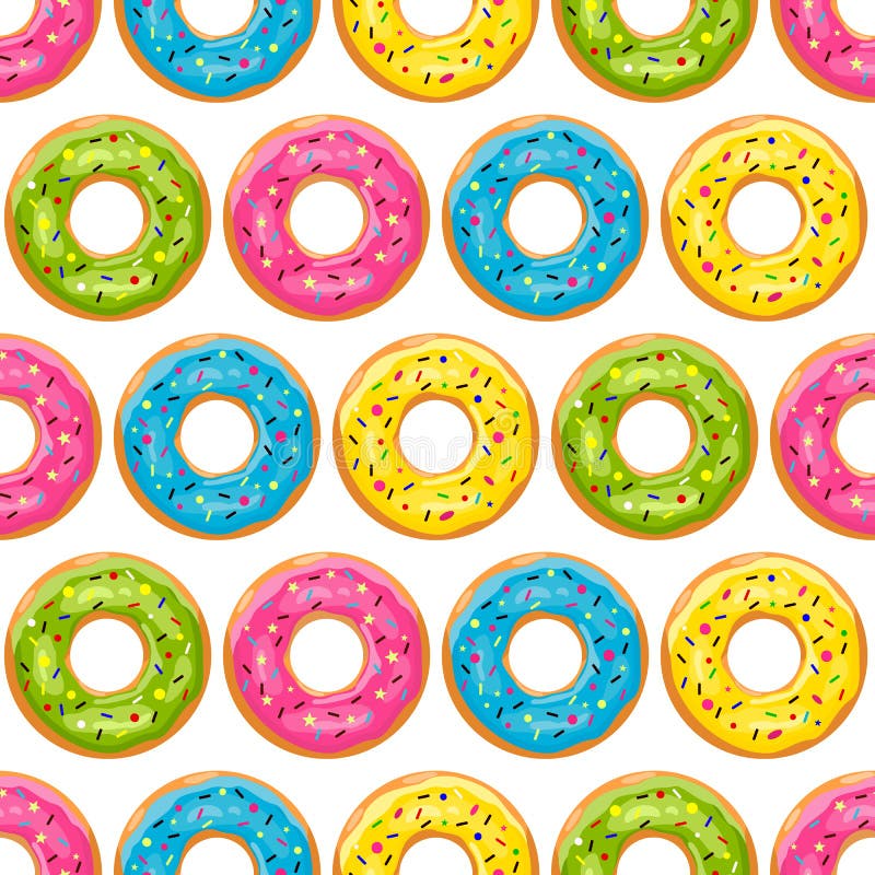 Sweet Bakery Design Template. Cartoon Donut Frame Isolated on White ...