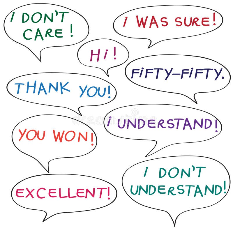 Color Doodle Speech Bubbles Stock Illustration - Illustration of doodle ...