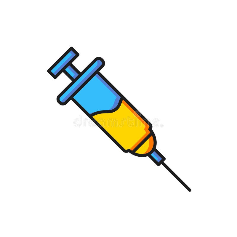 Color Doping Syringe Icon Isolated on White Background. Flat Filled ...