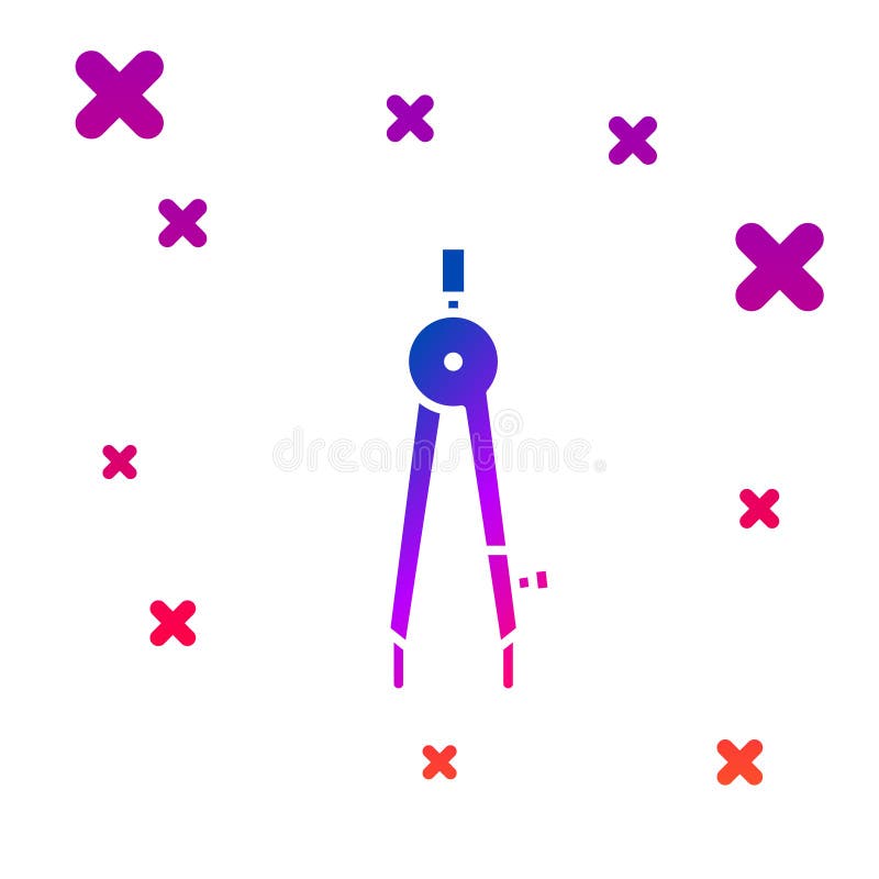 Color Drawing Compass Icon Isolated on White Background. Compasses Sign ...