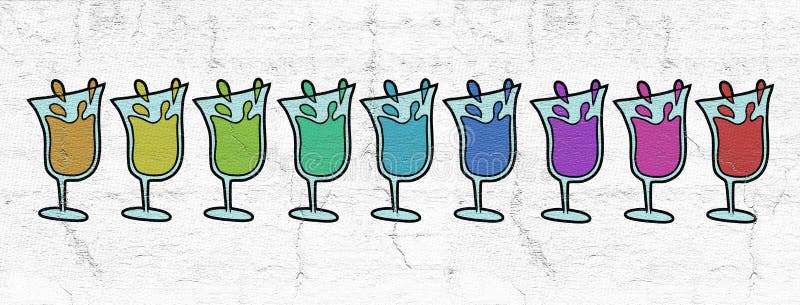 Color drink set stock illustration. Illustration of design - 129790158
