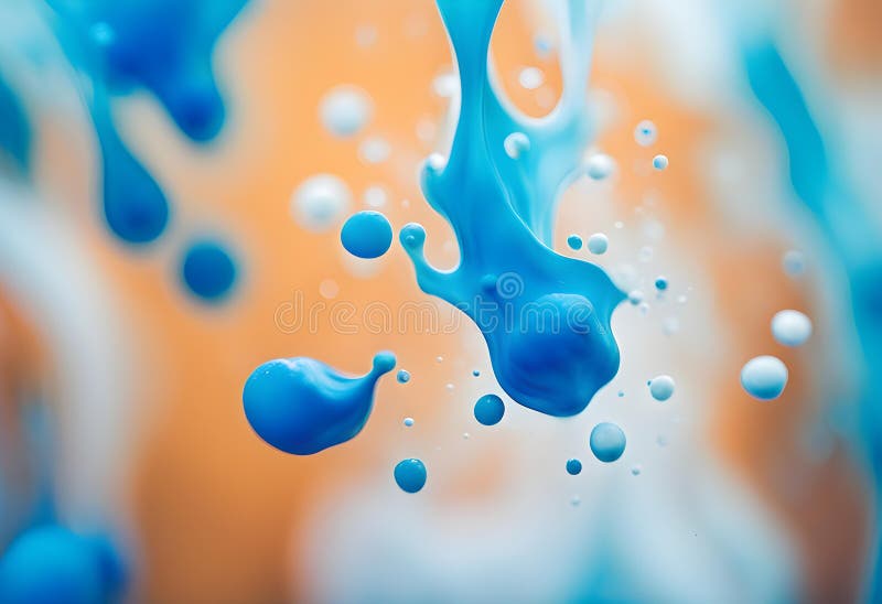 Color Drop of Blue and White Paint Stock Image - Image of drop, flowing ...