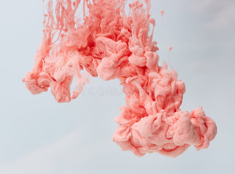 Color Drop in Water, Photographed in Motion. Yellow Ink in Water ...