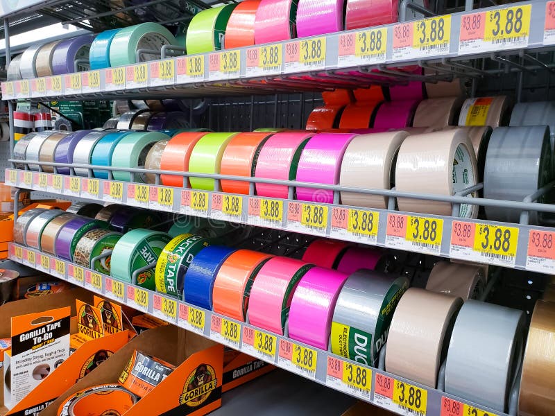 Color duct tape at store editorial stock photo. Image of market - 237365413