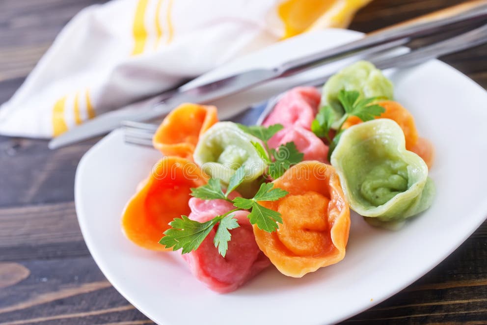 Color dumplings stock photo. Image of dough, meat, cooked - 40148606