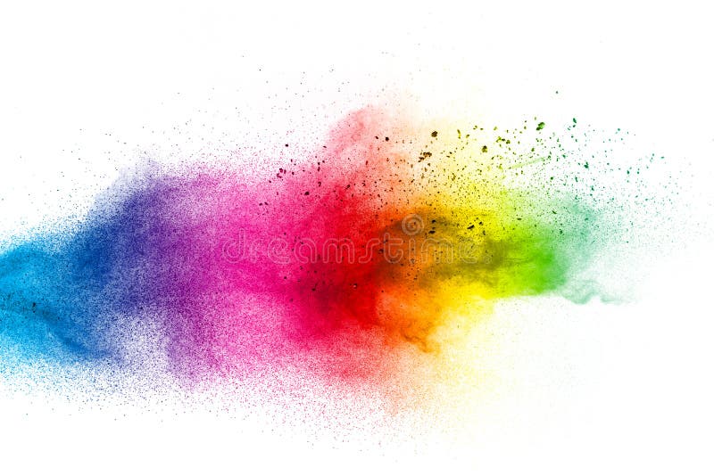 Color Dust Splash Cloud on White Background Stock Photo - Image of ...