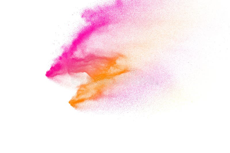 Color Dust Splash Cloud on White Background. Stock Photo - Image of ...
