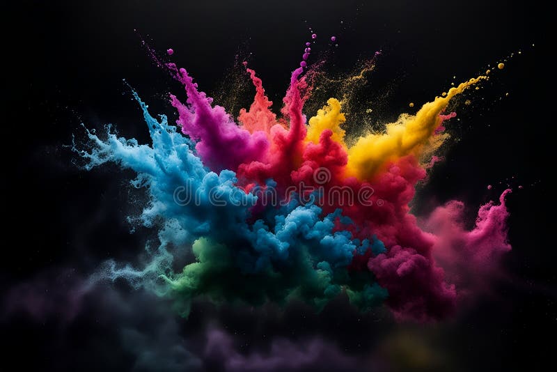 Color Splash in the Dark Background Stock Illustration - Illustration ...