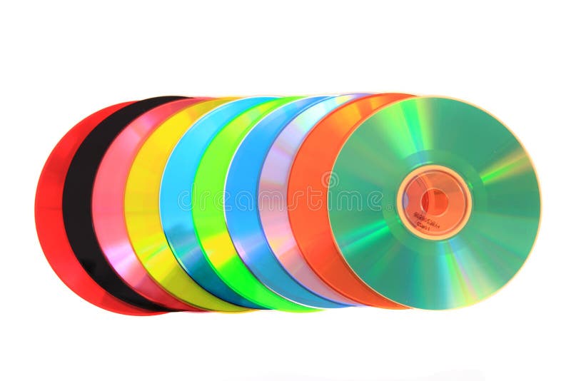 Color DVD and CD (data) stock image. Image of storage - 38577173