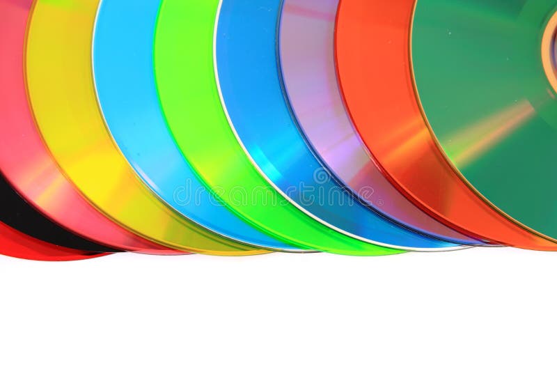 Color DVD and CD (data) stock image. Image of background - 38578415